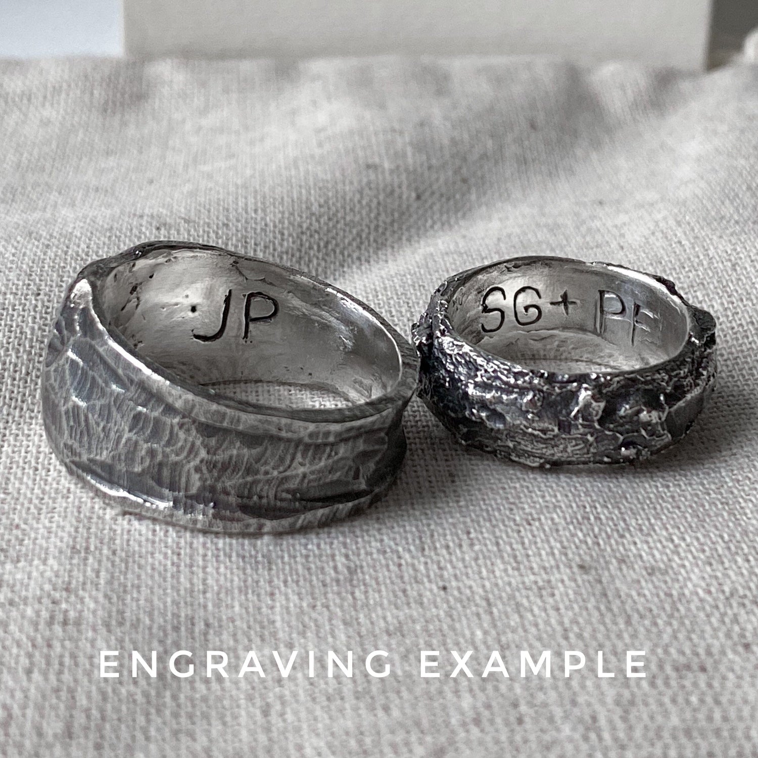 Project50g | Acid ring- Oval signet ring with molten metal texture on ...